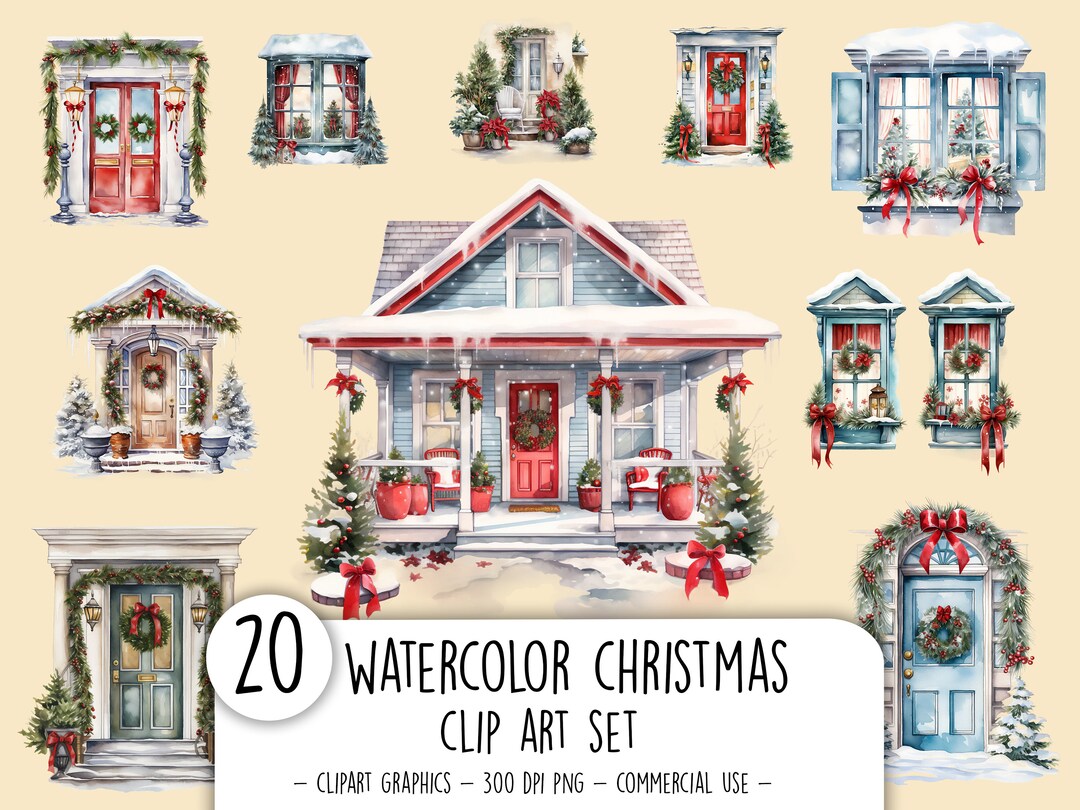 Watercolor Christmas Clipart Bundle Commercially FREE Printable ...