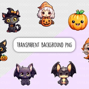 Watercolor Halloween Clip Art Cute Halloween Clipart Printable - Etsy