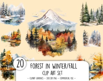 Watercolor Spring Landscape Clipart Bundle Commercially FREE Nature ...