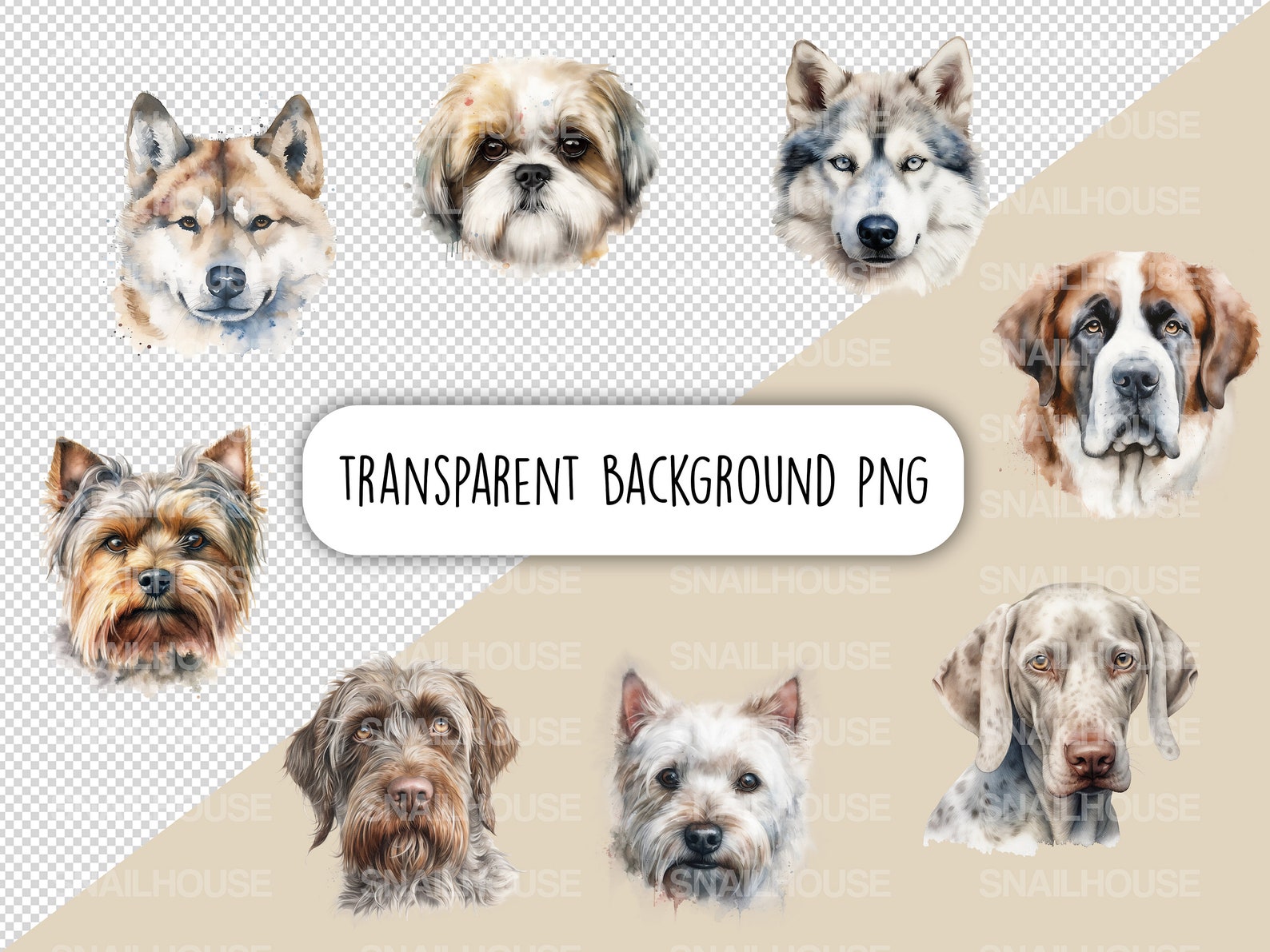 Faces of Dog Breeds Digital Printable Dog Breeds Clip Art FREE ...