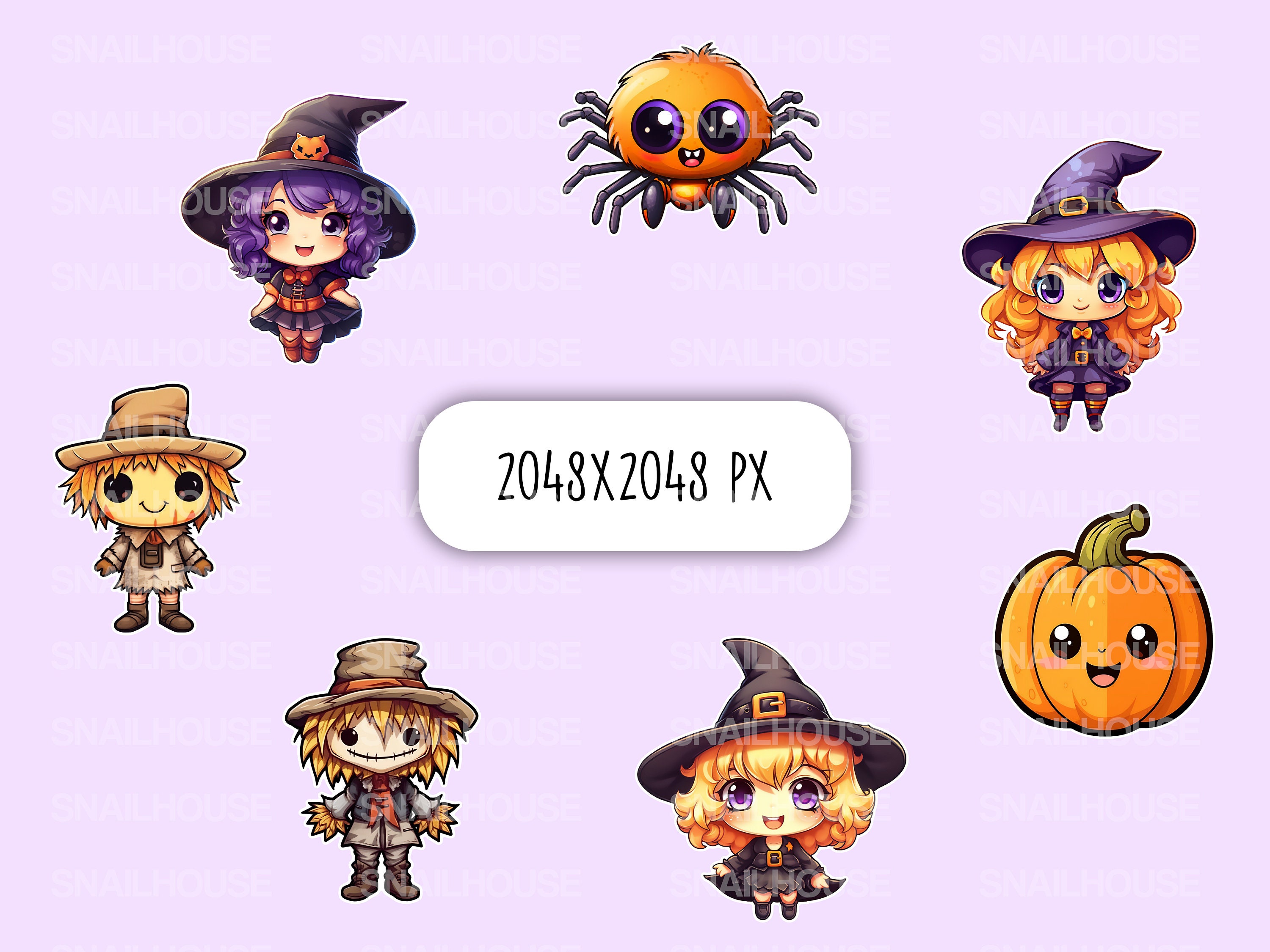 Watercolor Halloween Clip Art Cute Halloween Clipart Printable ...