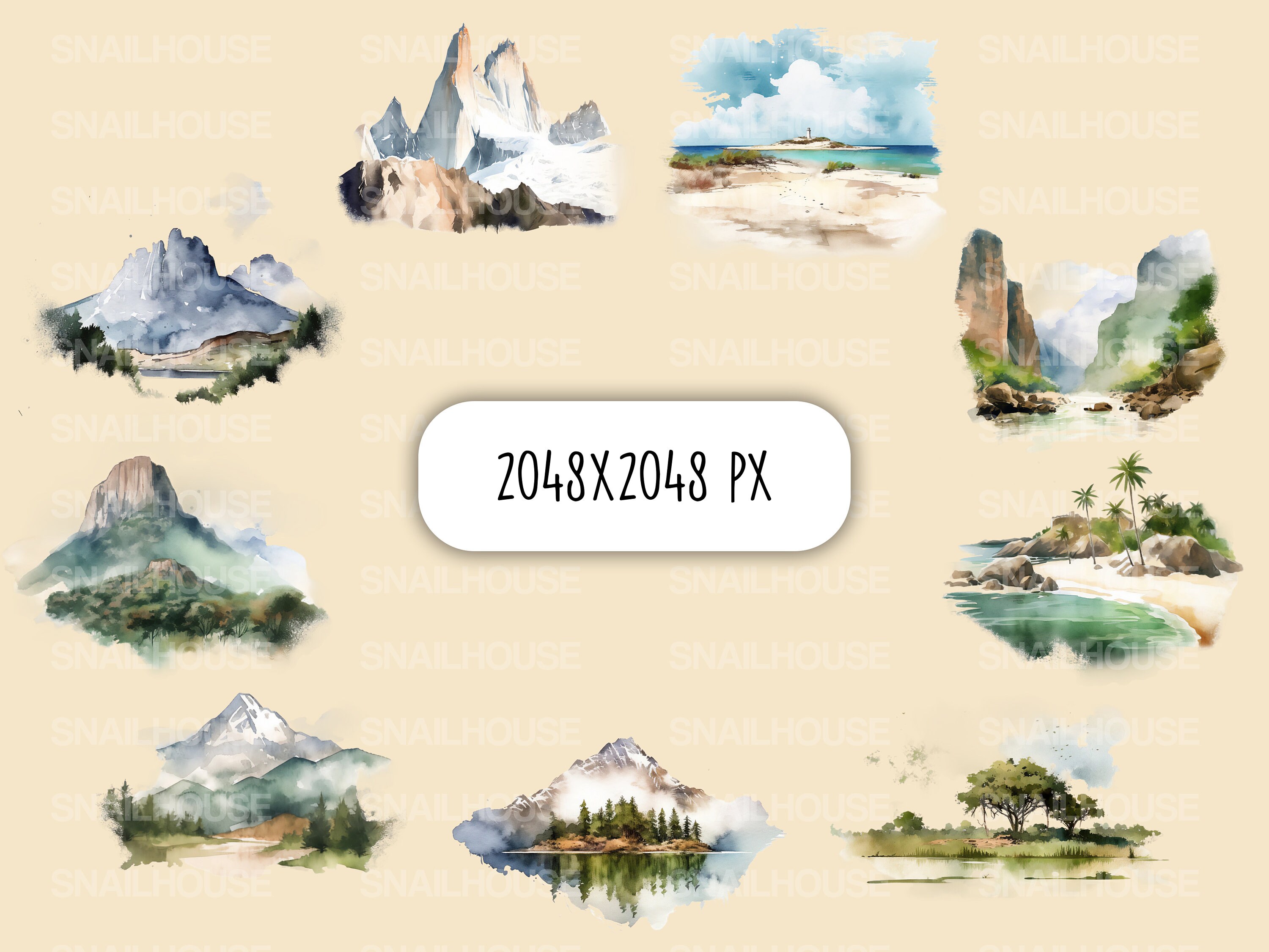 Watercolor National Parks Clipart Bundle FREE Commercial Use Digital ...