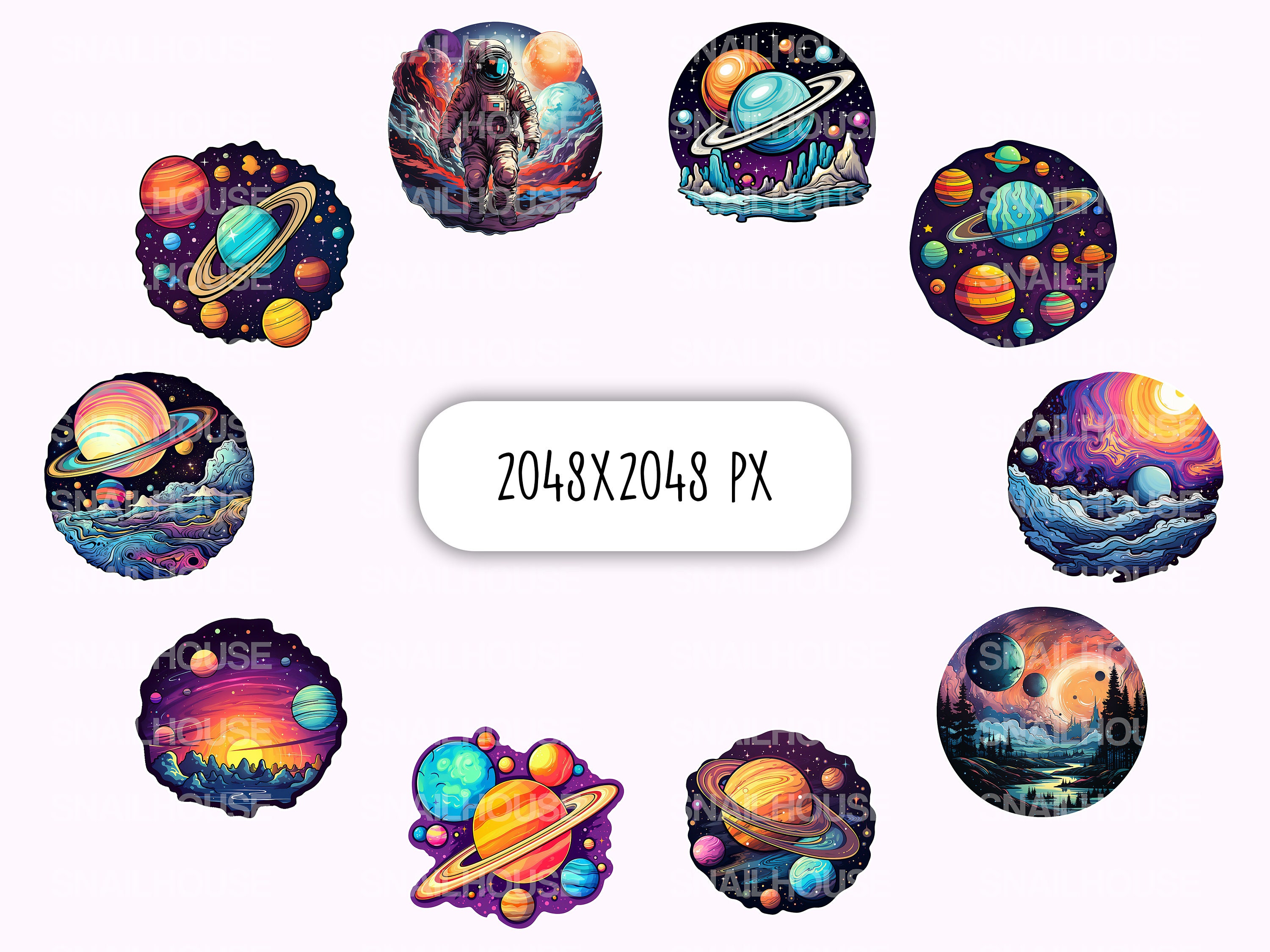 Outer Space Digital Stickers FREE Commercial Use Space Stickers Planets ...