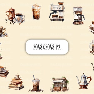 Watercolor Coffee Clipart Bundle Commercially FREE Printable Coffee ...