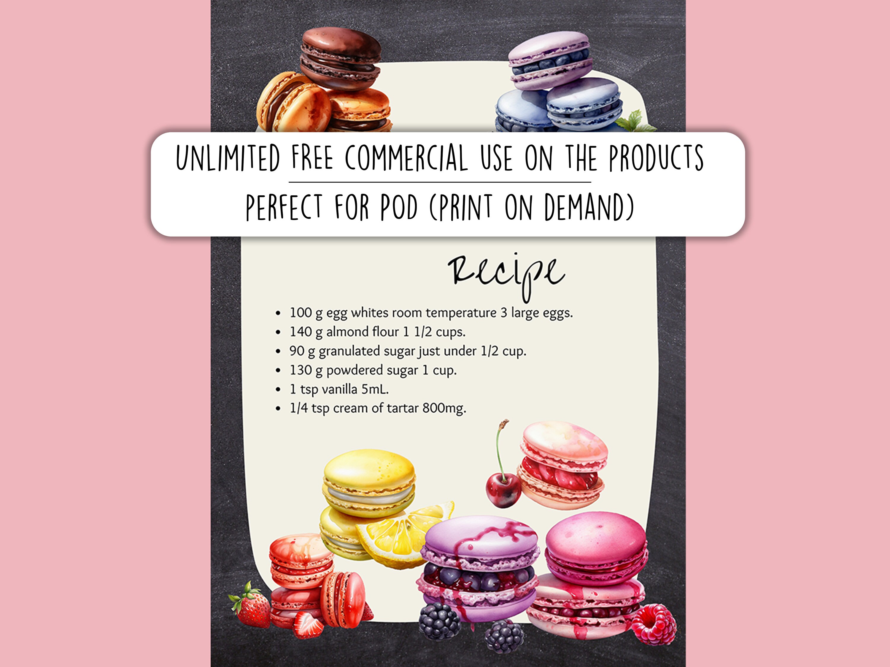 Watercolor Macaroon Clip Art Digital Printable Macaroon Cookies ...