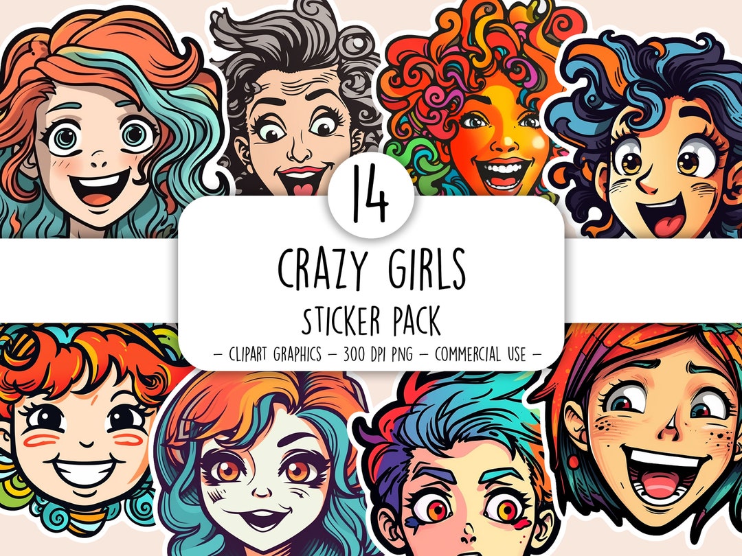 Girls Digital Stickers Cute Girls Printable Stickers Cute Girl ...