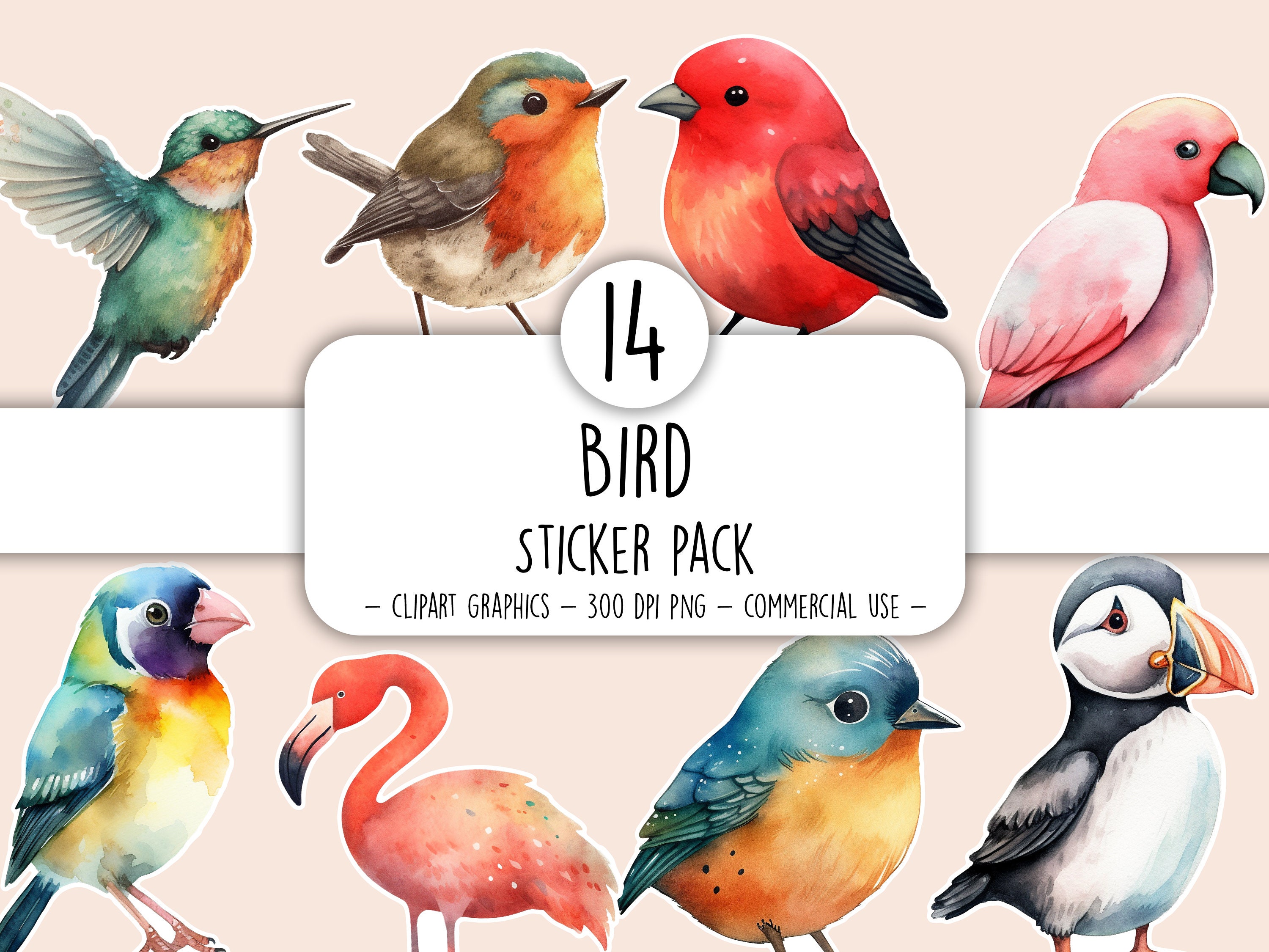 Bird Digital Stickers Birds Printable Stickers Bird Scrapbook Stickers ...