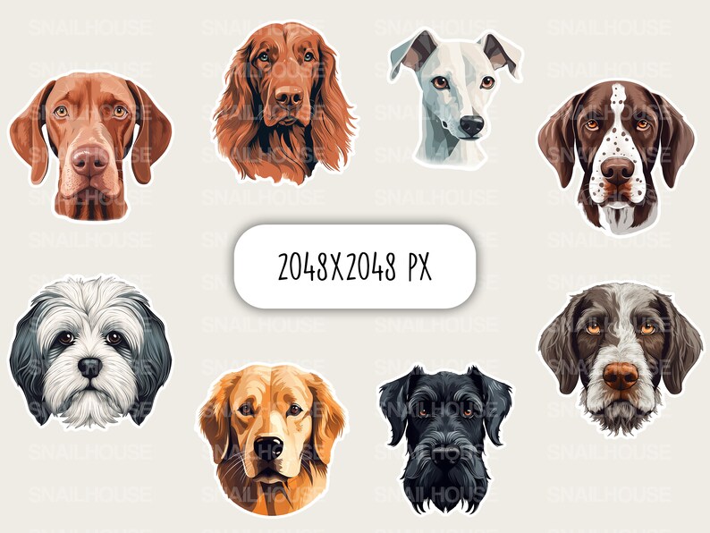 Dog Breeds Digital Stickers Dog Breeds Sticker Set Dog Breeds Printable ...