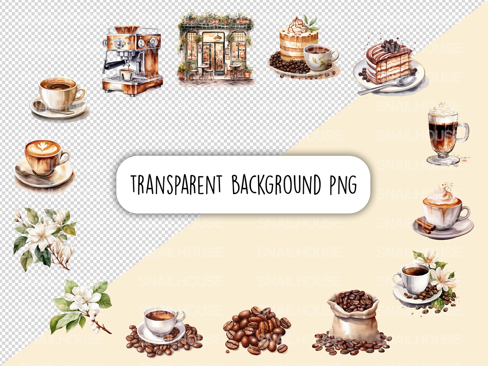 Watercolor Coffee Clipart Bundle Commercially FREE Printable Coffee ...