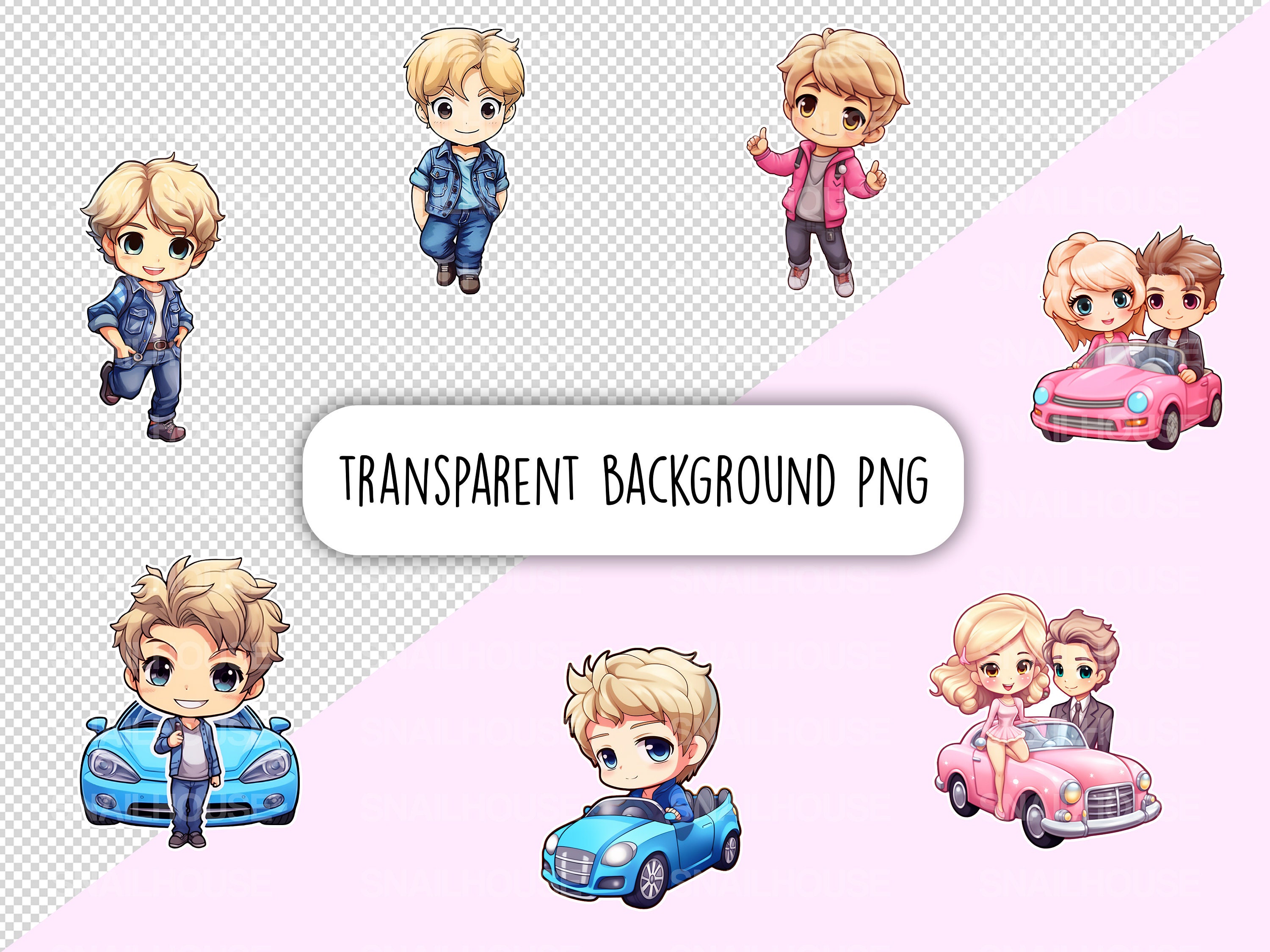 Chibi Girls and Boy Sticker Set Commercially FREE Cute Girls Digital ...