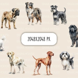 Dog Breeds Digital Clip Art Dog Breeds Clipart Set Dog Breeds Printable ...