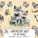 Watercolor Wolf Clipart Bundle Grey Wolf Clip Art FREE Commercial Use ...