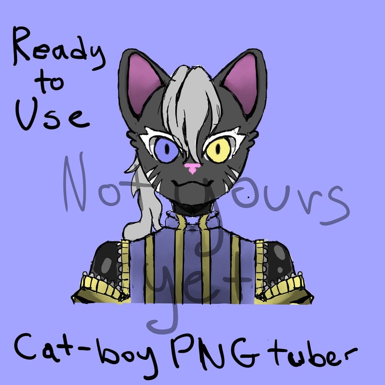 Ready to Use Cat Boy Pngtuber Discord Reactive Image Cat Model - Etsy
