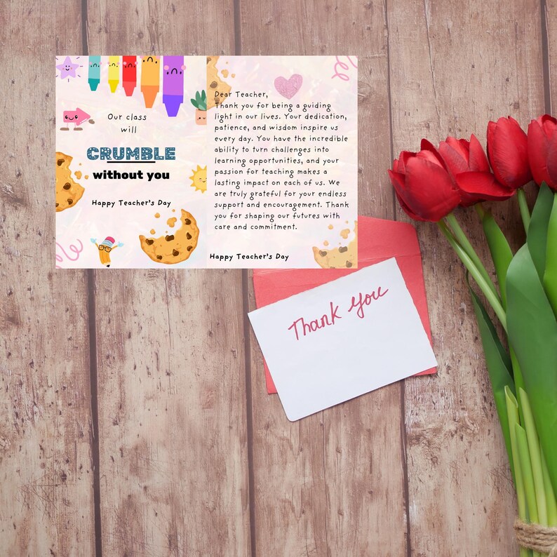 Teacher Appreciation Card – Beautifully Designed 2-page PDF Thank You ...