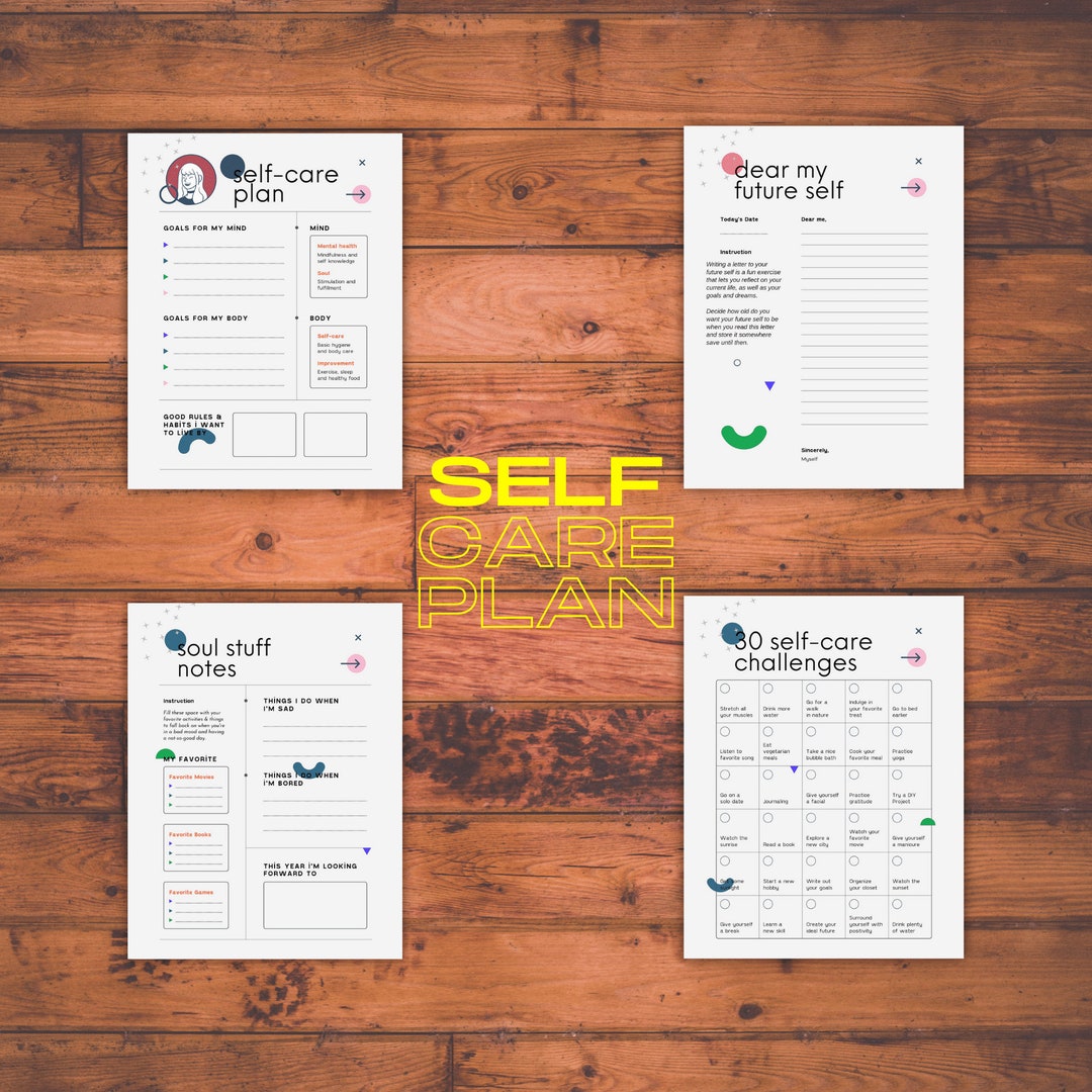 Self-care Plan, Selfcare Journal Tracker, Printable, Wellness Planner ...