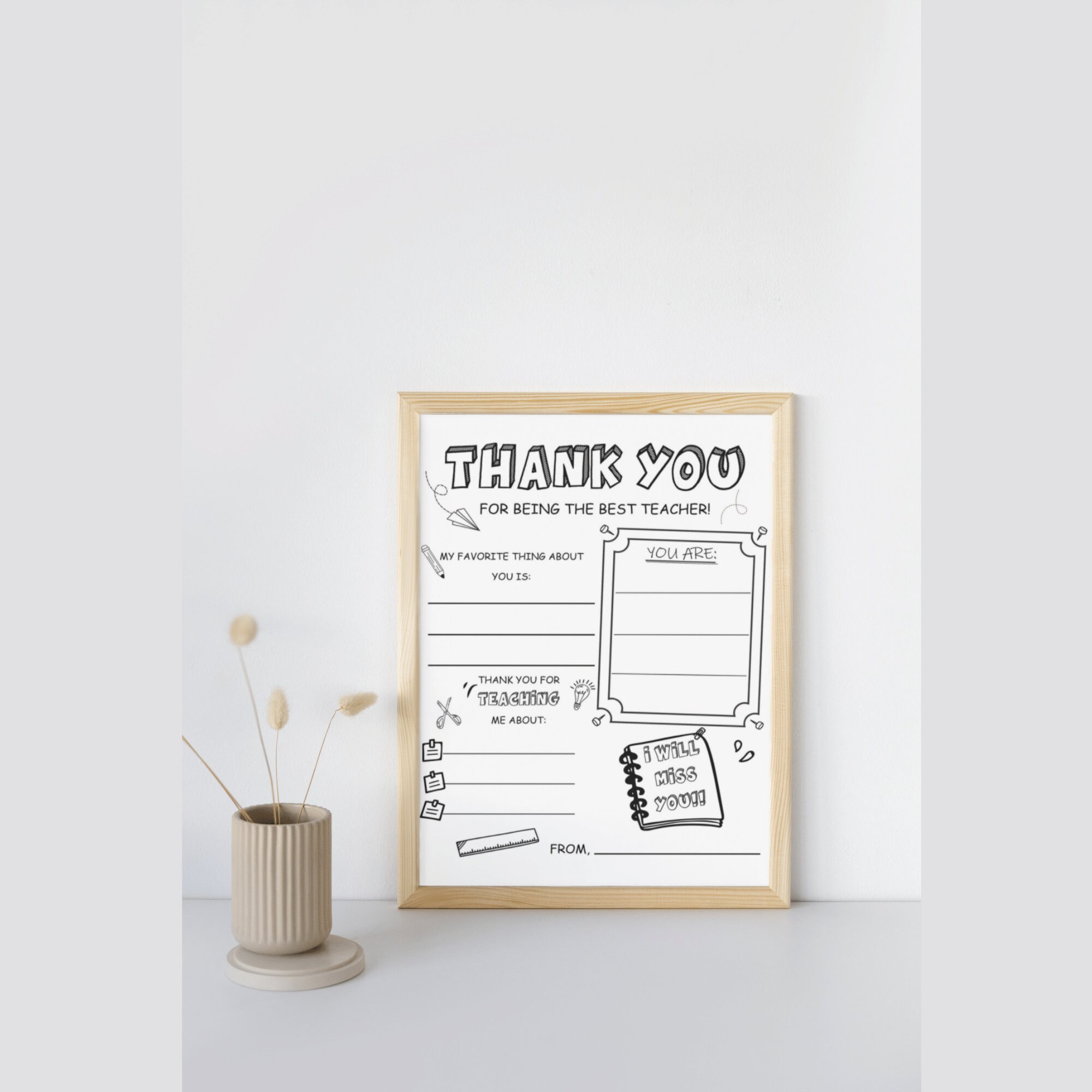 Teacher Appreciation Printable, Thank You Coloring Pages, School Kids ...