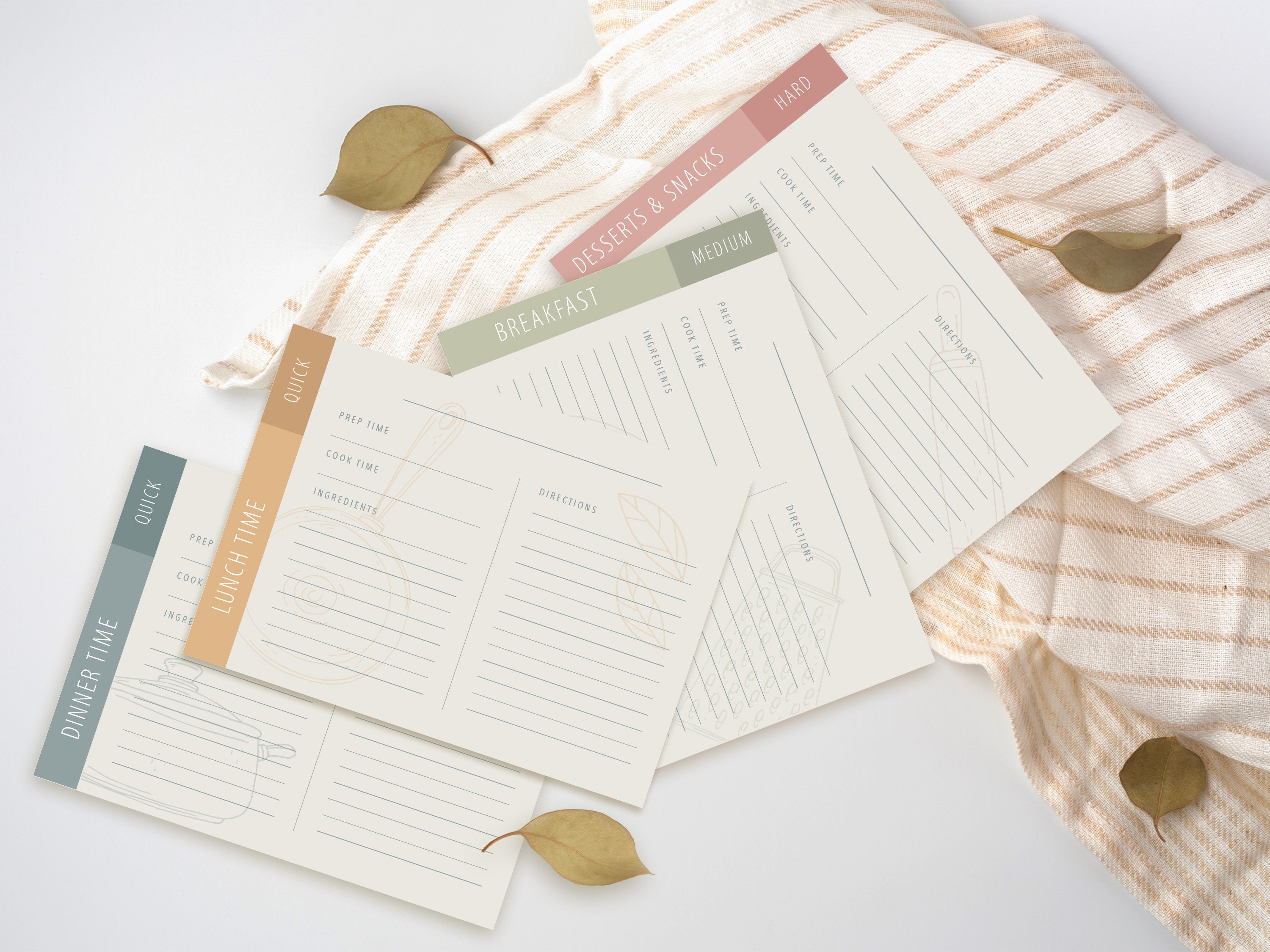 Minimal Recipe Card Template Instant Download Printable Recipe Card ...