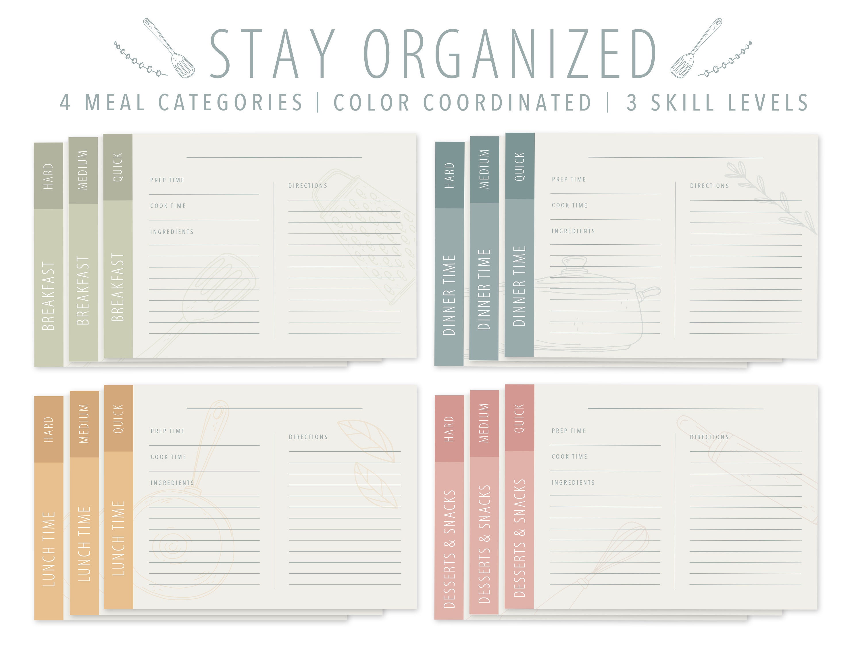 Minimal Recipe Card Template Instant Download Printable Recipe Card ...