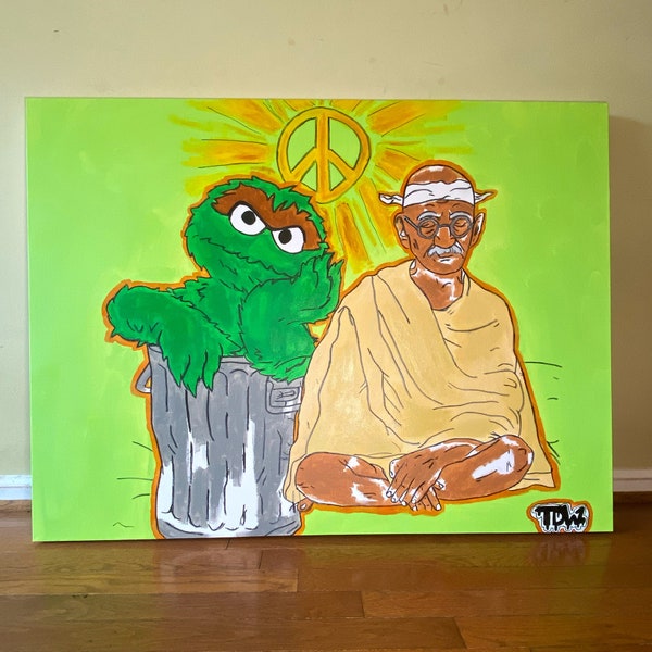 Oscar the Grouch Painting - Etsy