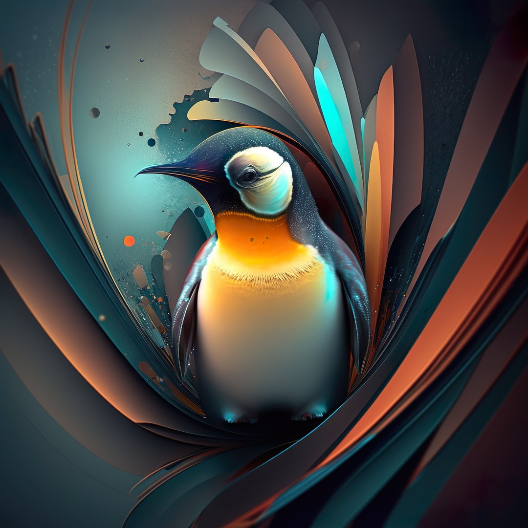 Chill and Chic: Embrace the Unique With Our Abstract Penguin Digital ...