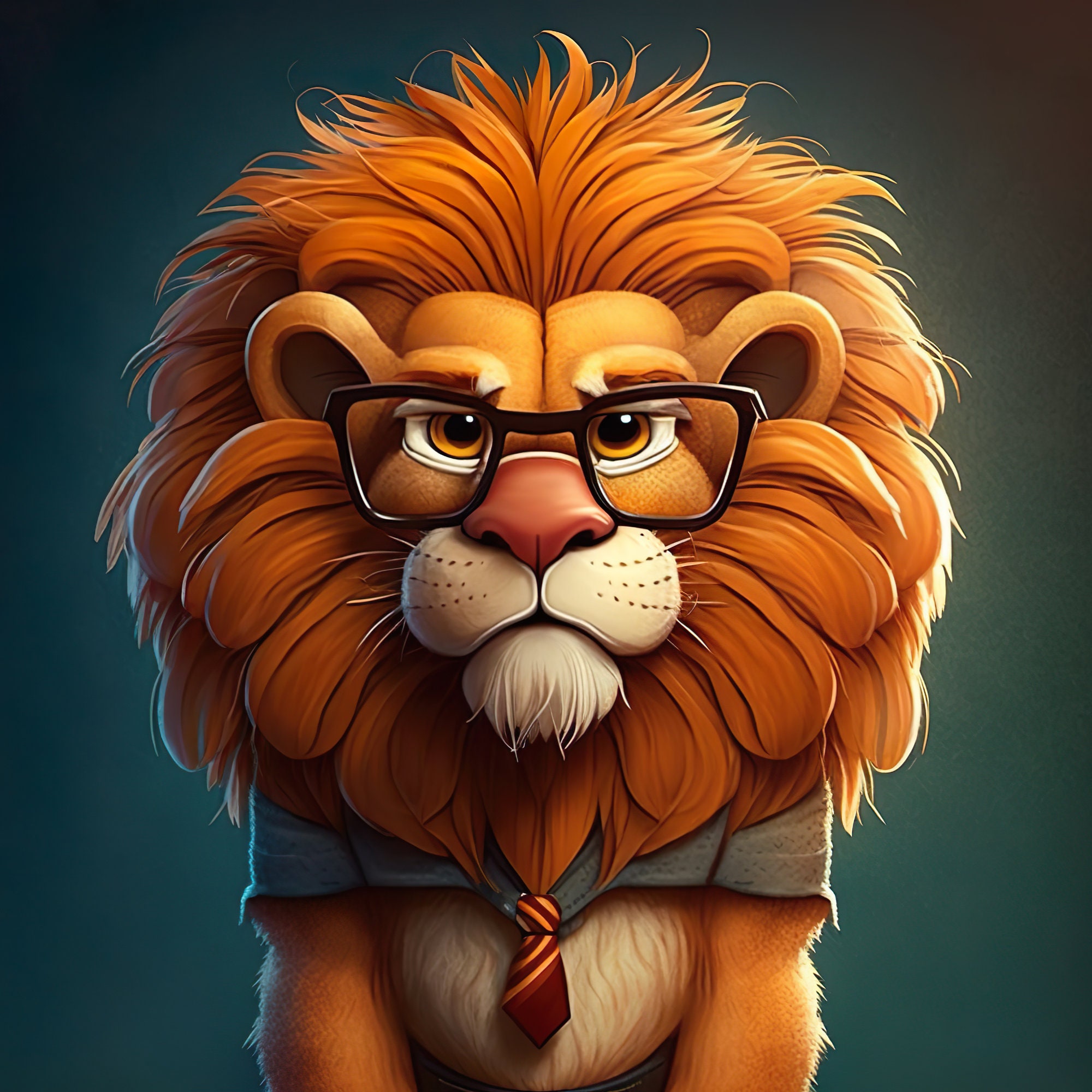 Cartoon Lion - Etsy