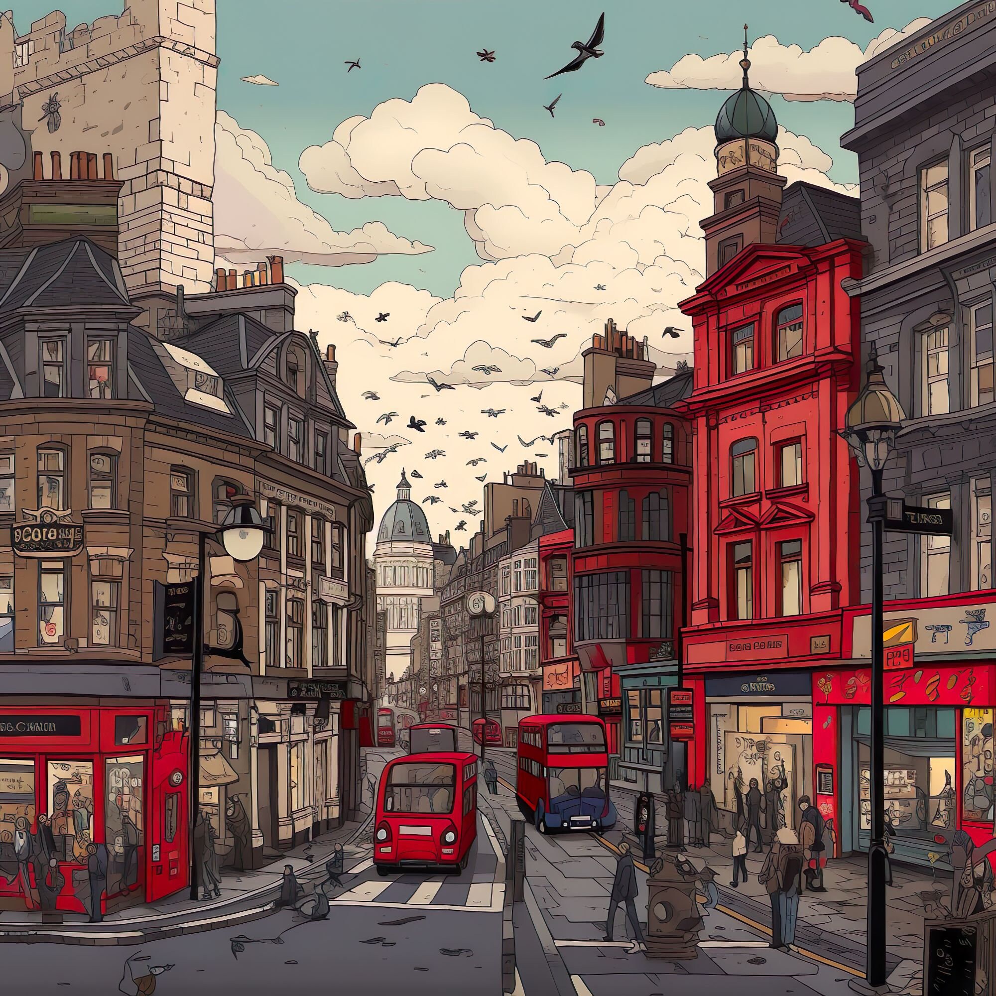 London Cartoon - Etsy