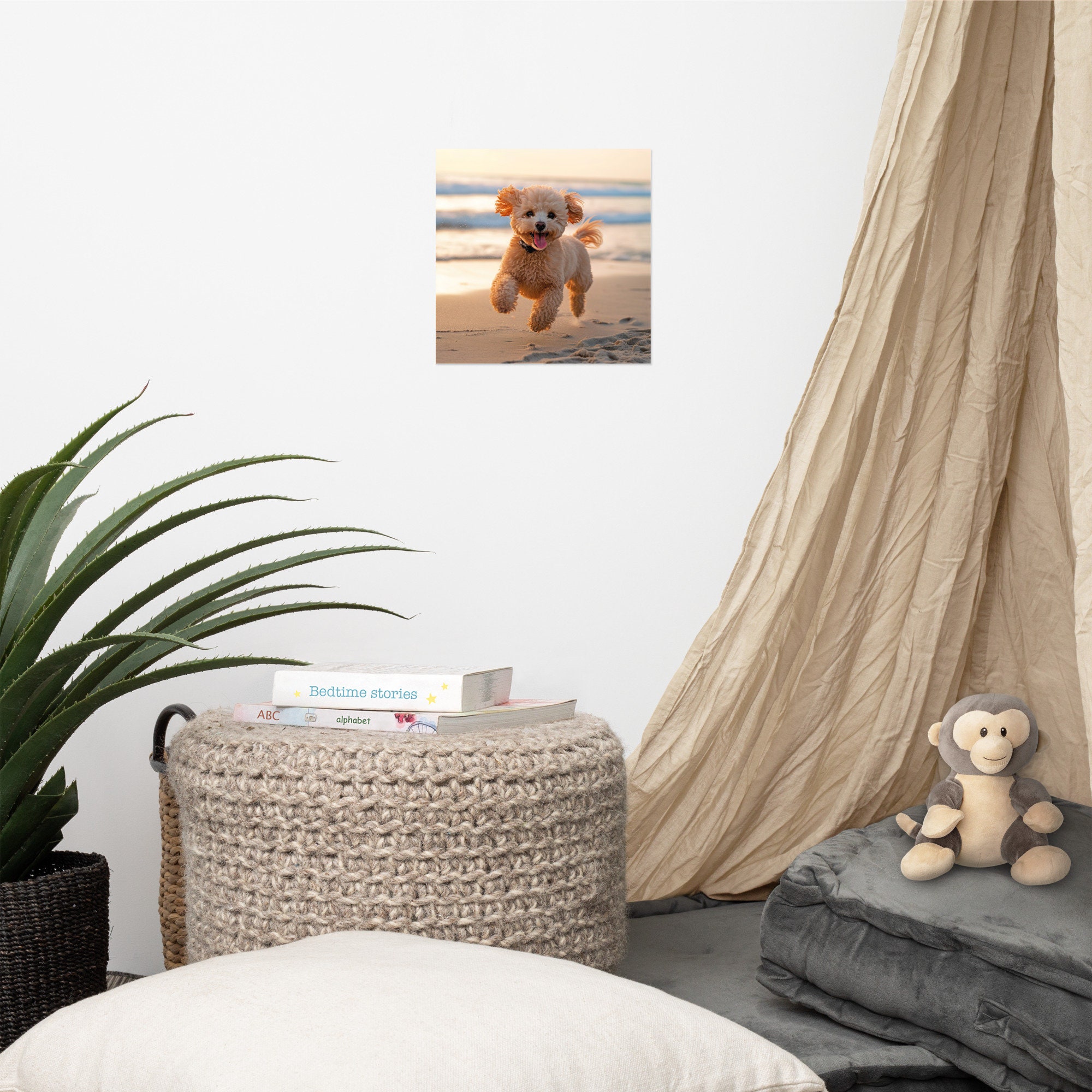 Poodle Happy on the Beach Poster - Etsy