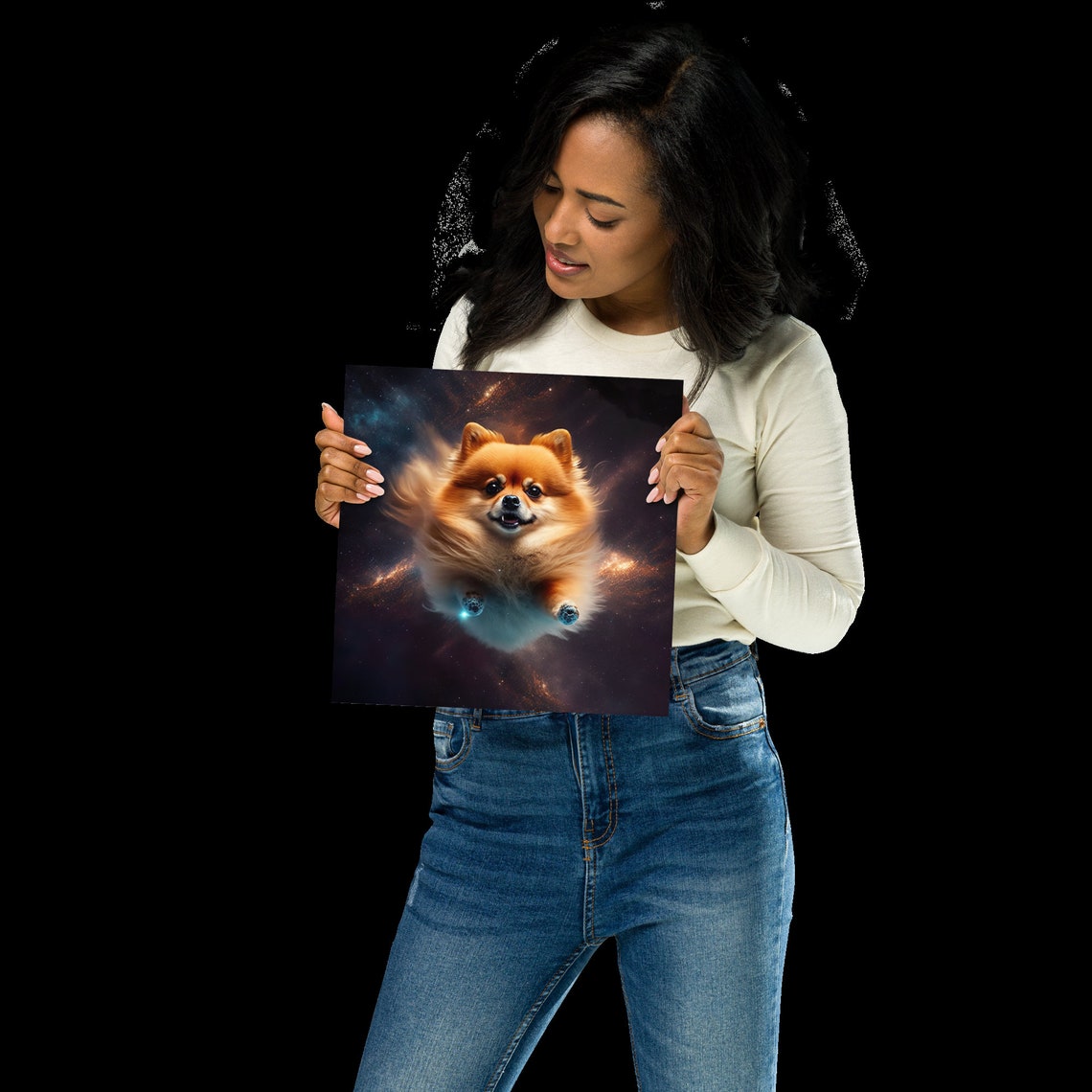 Pomeranian Flying in Space - Etsy