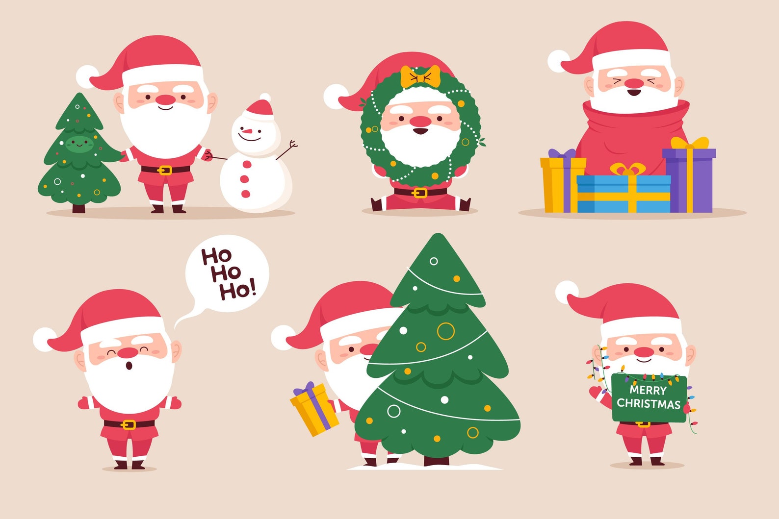 Santa Claus Digital Art Bundle: EPS & AI Files - Etsy