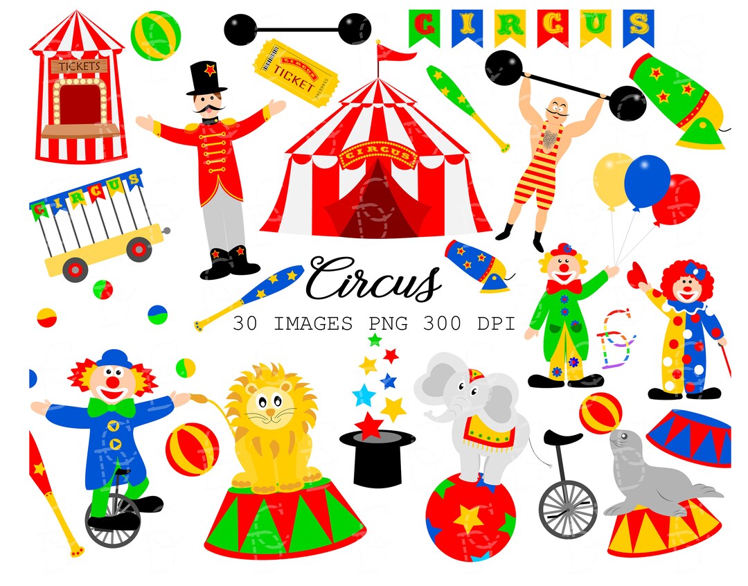 30 Circus Clipart, Circus Printable, Circus Images, PNG Transparent ...