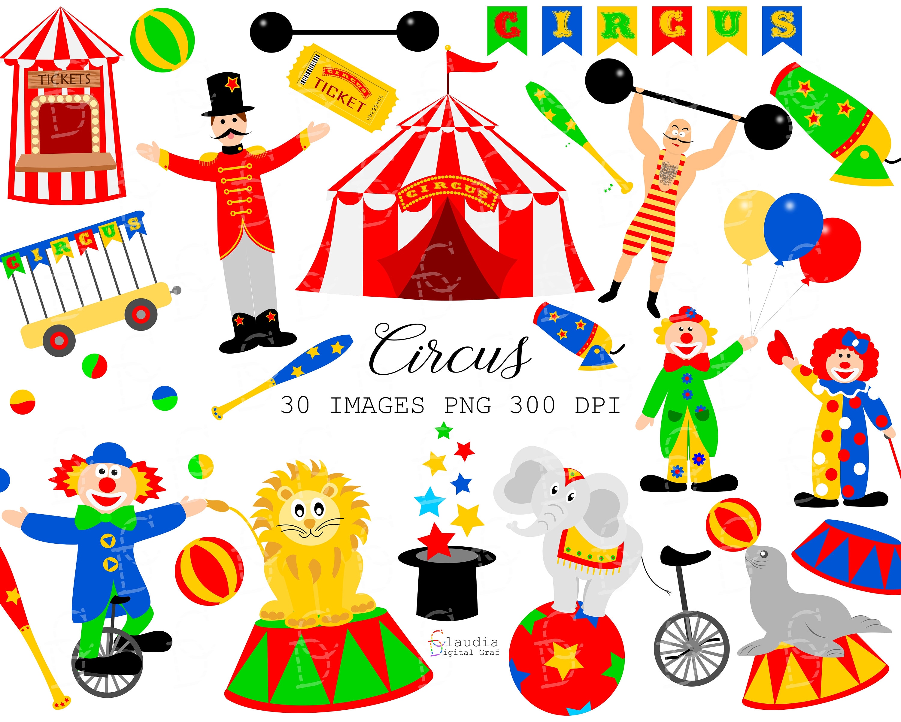30 Circus Clipart, Circus Printable, Circus Images, PNG Transparent ...