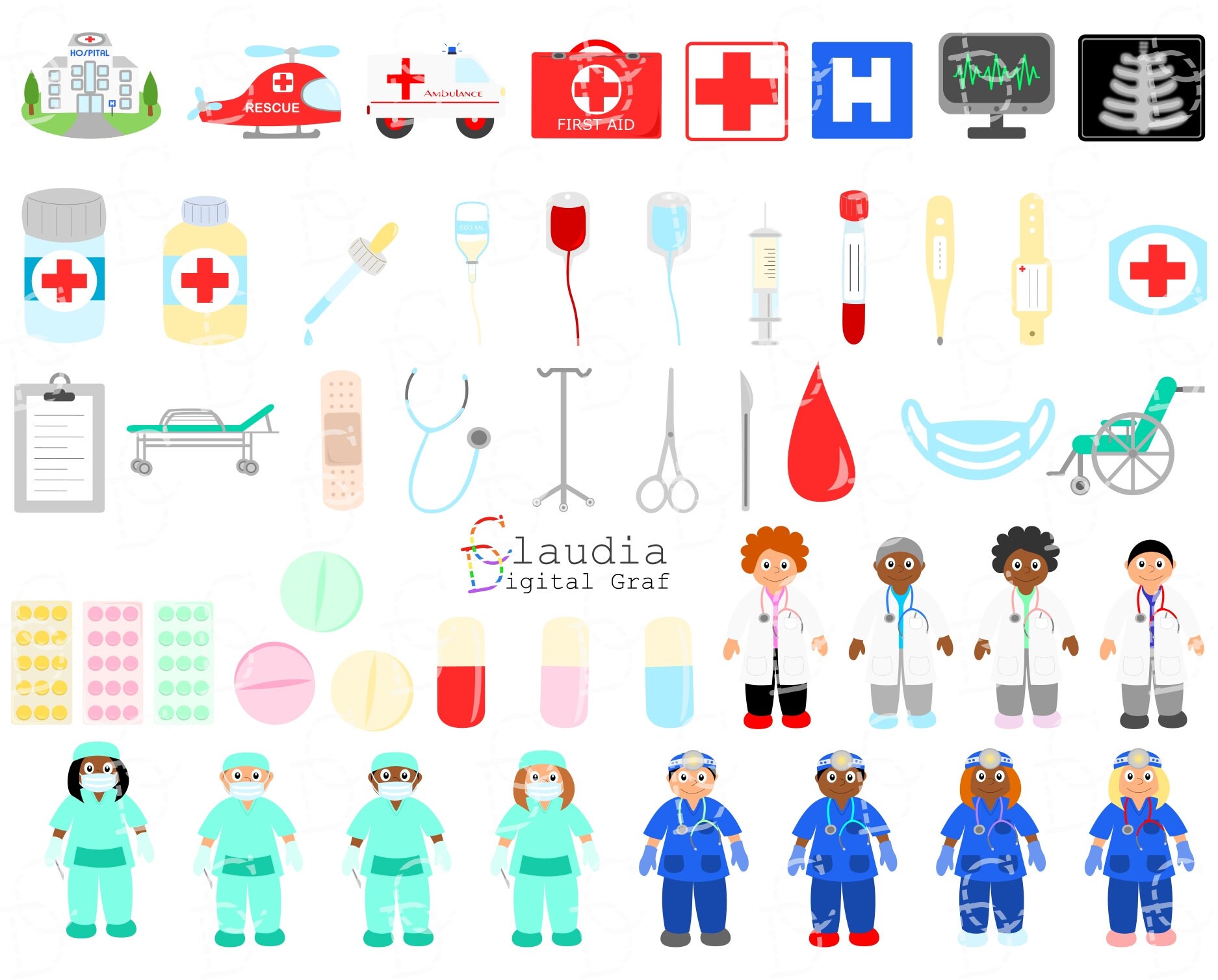 50 Hospital Clipart, Hospital Imaging Equipment, Community Helper ...
