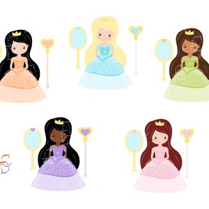 21 Digital Princess Clip Art, the Package Includes Pricesses, Carriage ...