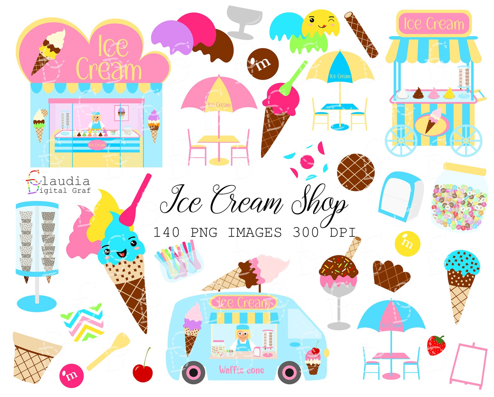 140 Ice Cream Clipart, Make Your Own Ice Cream Clipart, Cute Summer ...