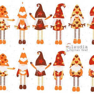 12 Gnomes Clipart, Scandinavian Gnomes, Holidays Clipart, Gnomes ...