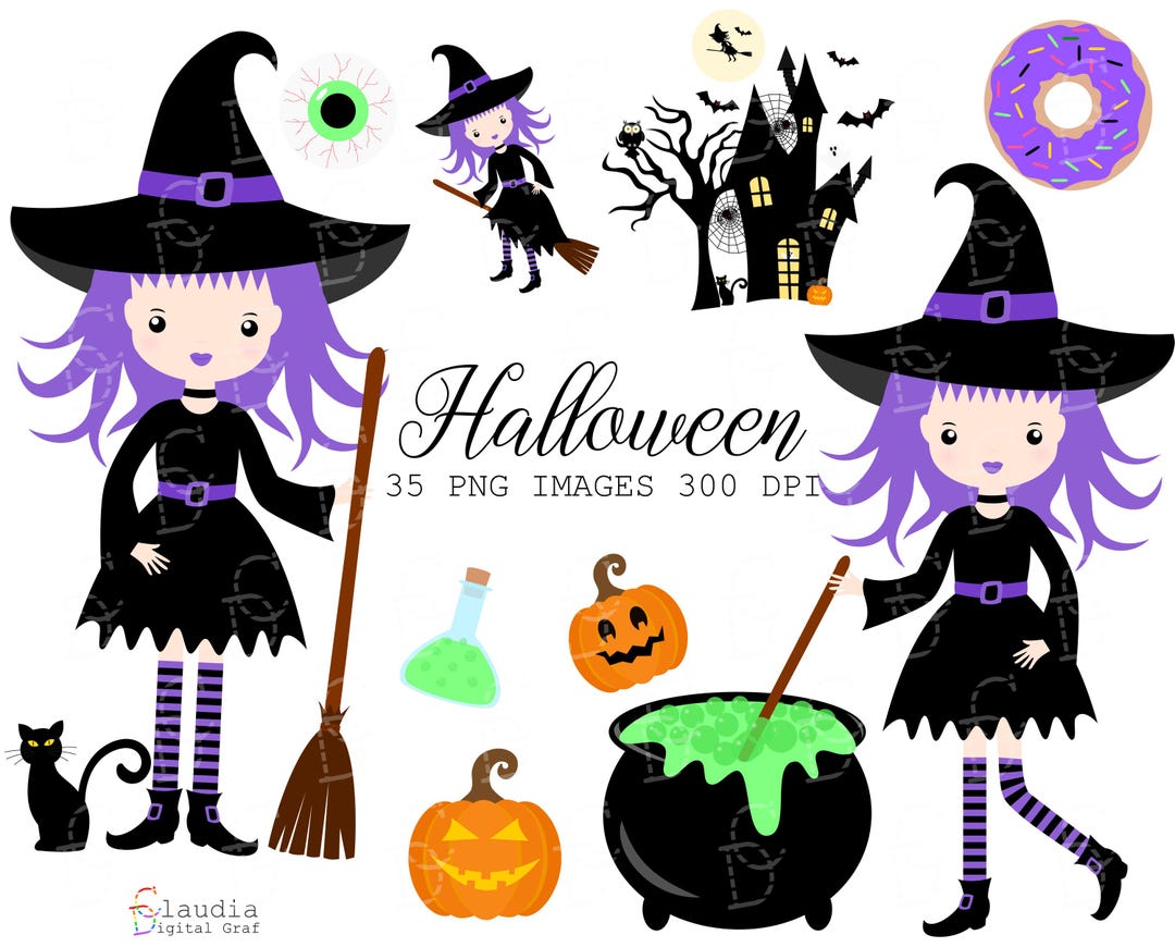 35 Cute Halloween Clip Art, Halloween Party Decor, Halloween Scrapbooking, Halloween Icons ...