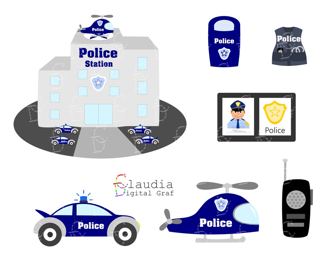 25 COPS Clipart, Image Police Equipment, Community Helper, Police ...