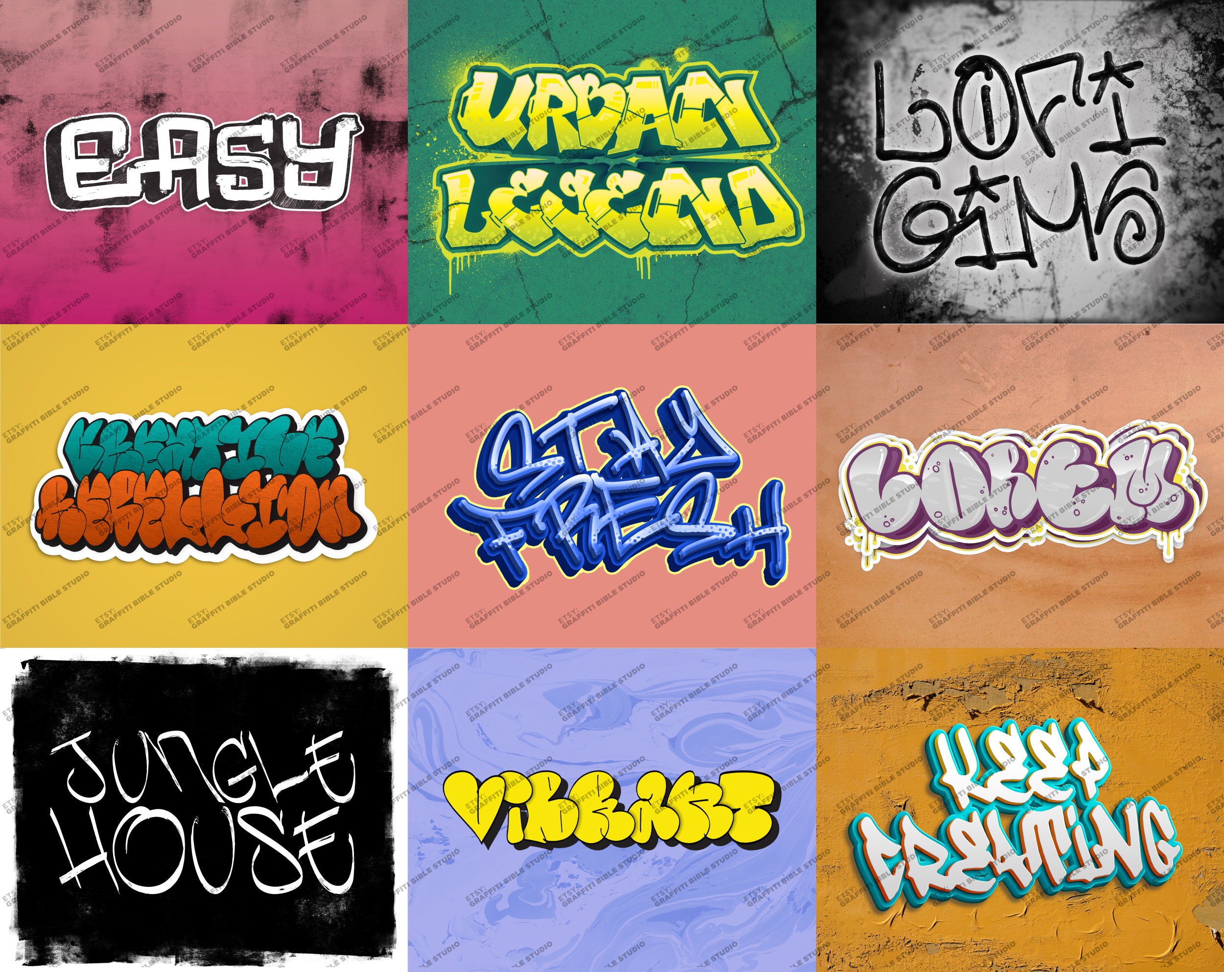 Graffiti Font Bundle - Tag Your Way to the Top With Our Graffiti Font ...