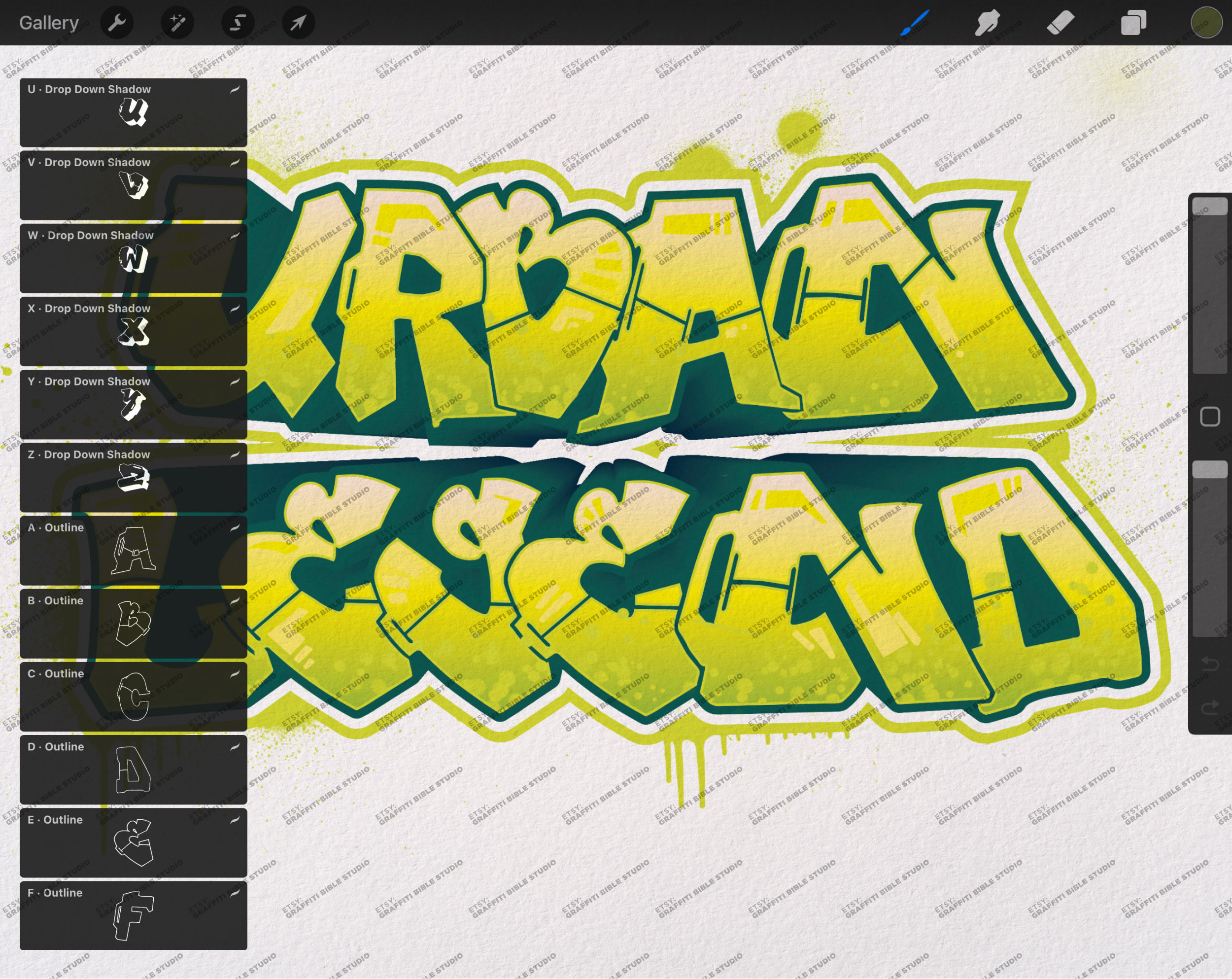 Procreate Graffiti Stamp Bundle - Tag Your Way to the Top With Our ...