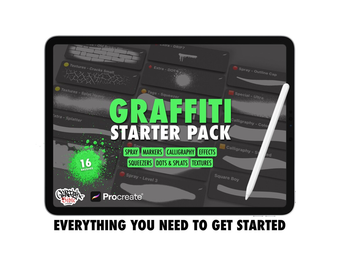 Starter Pack Procreate Brush Pack Set for Street Art and Graffiti ...