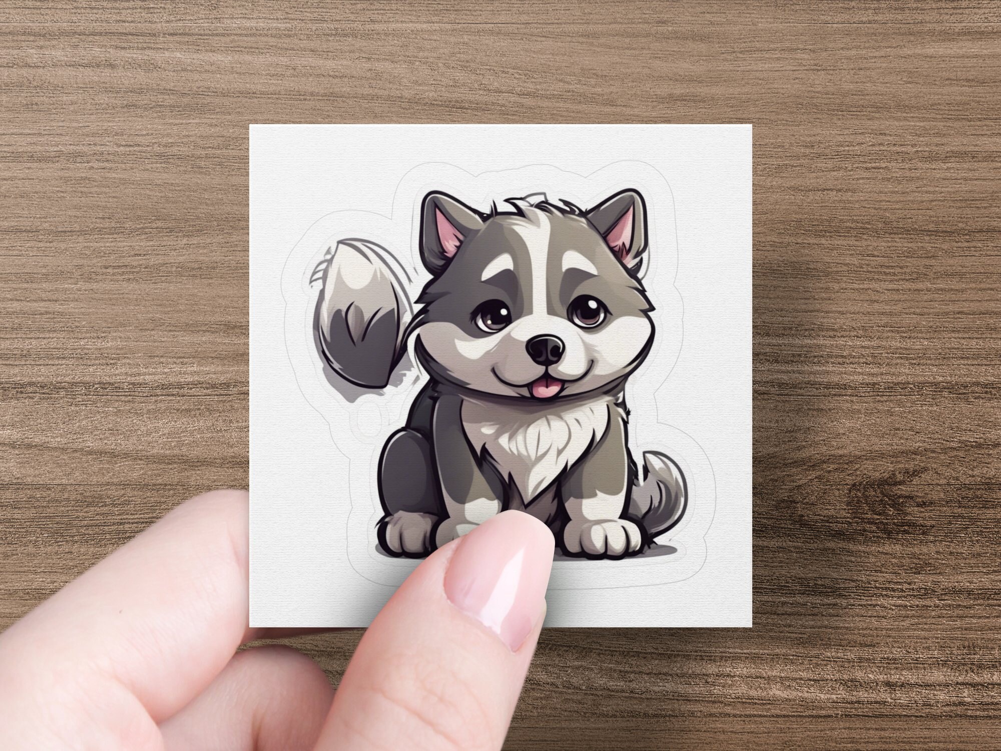 Cute Husky Dog Image, High-quality Vinyl Sticker, Perfect for Laptops ...