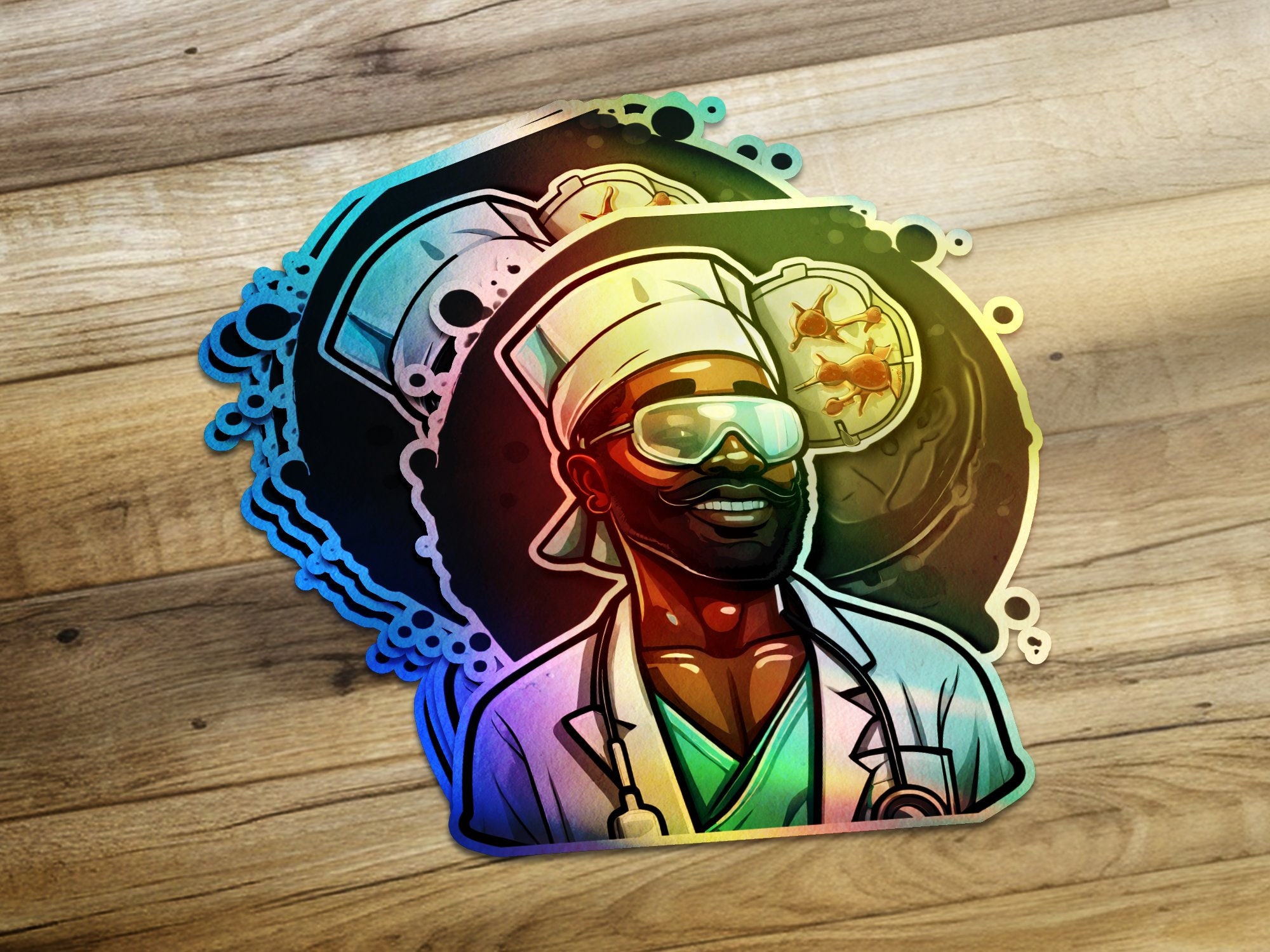 Black Surgeon Illustration Sticker, Medical Professional Decor ...