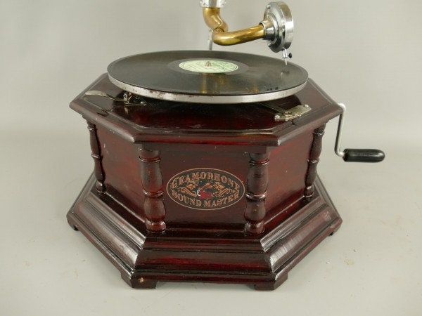 Nostalgic Gramophone New Working Record Player Antique Style Handmade ...