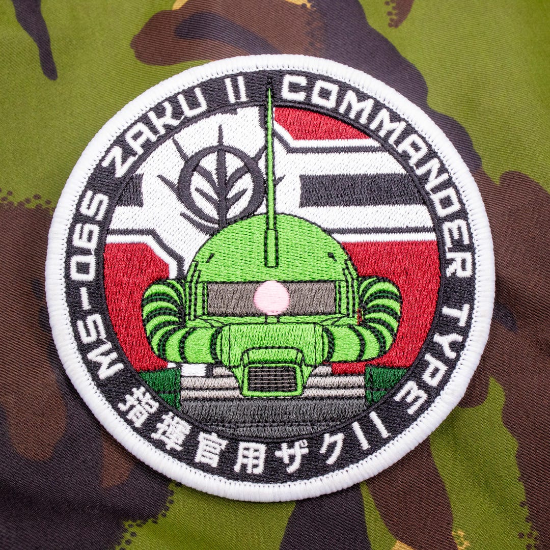 GLOW in the DARK Mobile Suit Gundam Zeon Zaku II Commander Embroidered ...