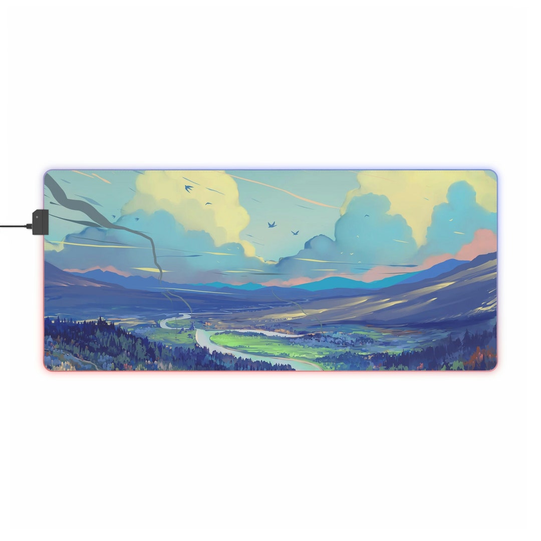 Fantasy Landscape RGB Gaming Mouse Pad Desk Mat Led Mousepad Home ...