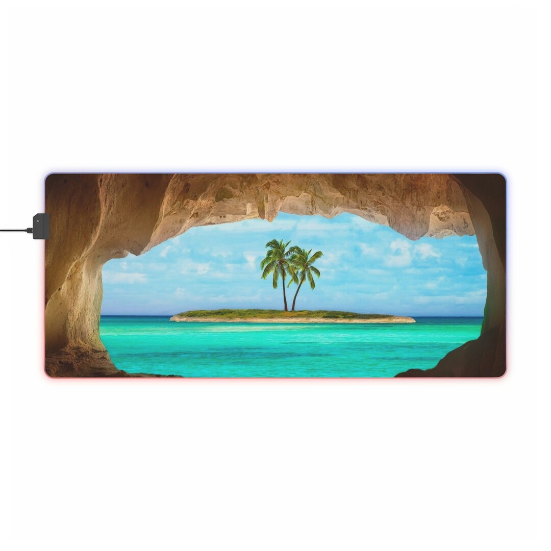 Beach Island RGB Gaming Mouse Pad Desk Mat Led Mousepad Home Office ...