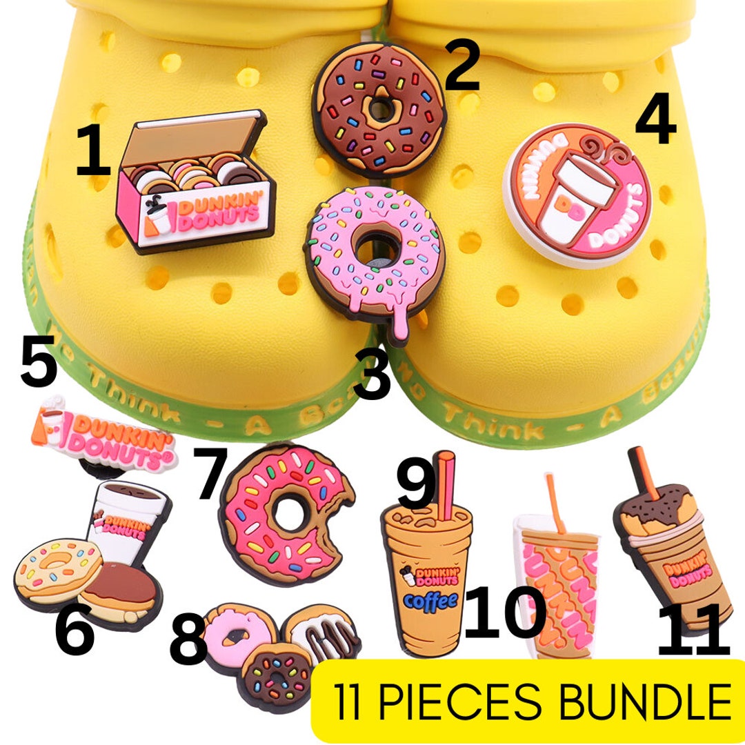 11 Croc Charms Set Coffee and Donuts Croc Decorations Bundle - Etsy