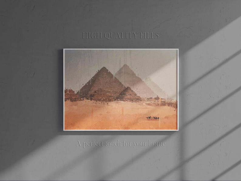 Great Pyramid of Giza Poster / Digital Poster / Dreamy Textures / Warm ...