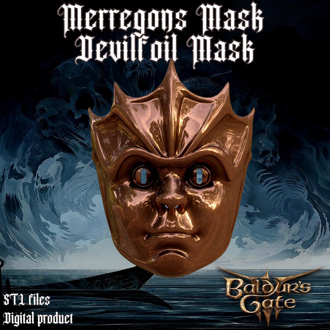 Devilfoil/merregon Mask Baldurs Gate 3 STL - Etsy