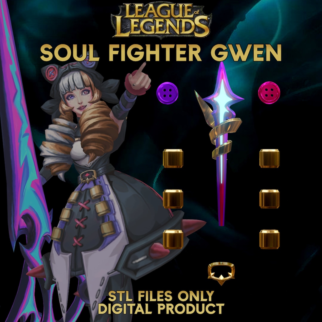 Soul Fighter Gwen Cosplay League of Legends STL - Etsy